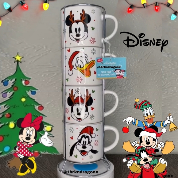 Disney | Dining | Nwt Stacking Cups 4 Piece Disney Coffee Tea Mugs ...